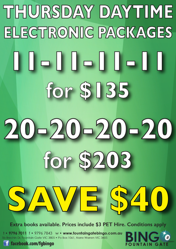 Fountain Gate Bingo - Packages